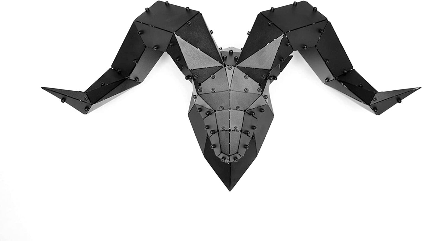 3D Metal Geometric Ram Head Wall Decor - Berling Design