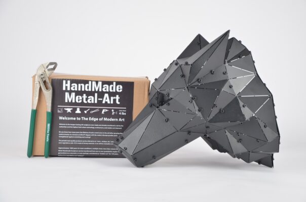 3D Metal Geometric Wolf Wall Decor - Berling Design